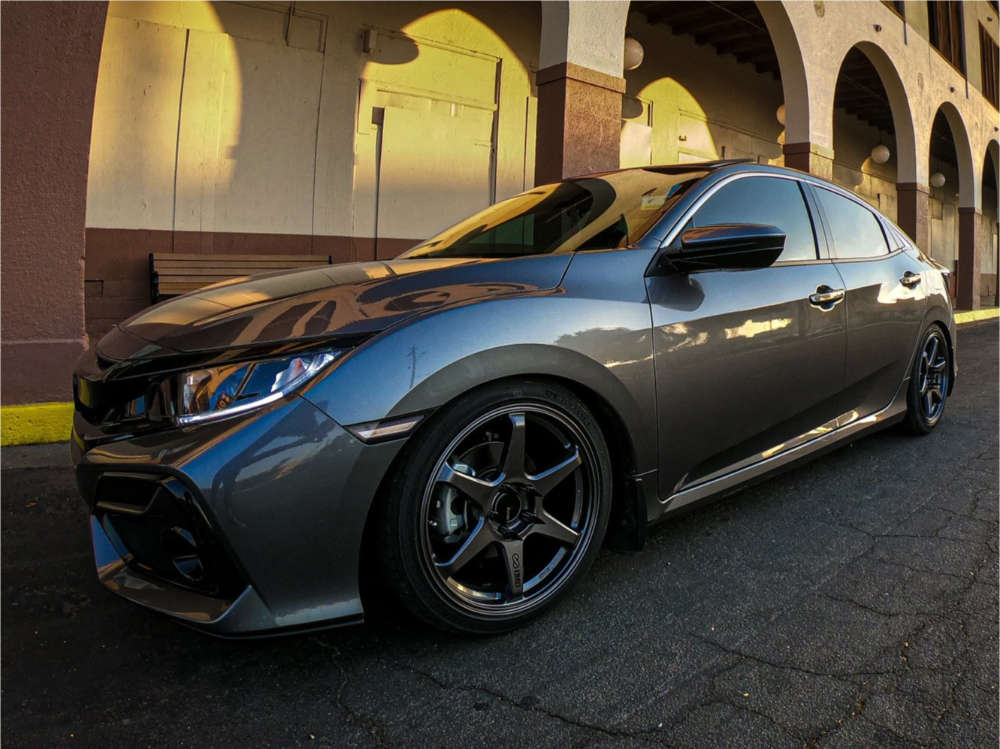 2021 Honda Civic with 18x8 40 Enkei T6r and 225/40R18 Michelin Pilot ...