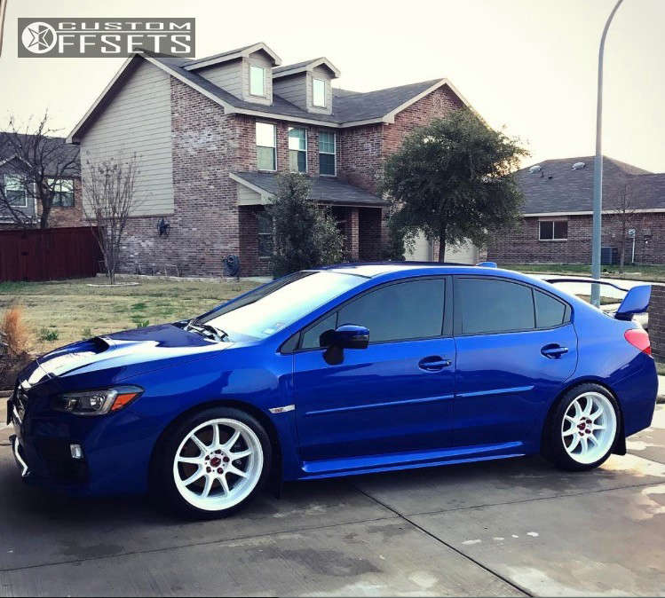 2016 Subaru WRX STI with 18x9.5 38 Work D9r and 255/35R18 Michelin ...