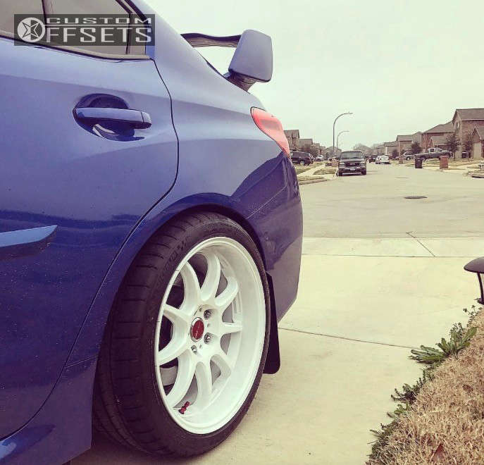 2016 Subaru WRX STI with 18x9.5 38 Work D9r and 255/35R18 Michelin ...