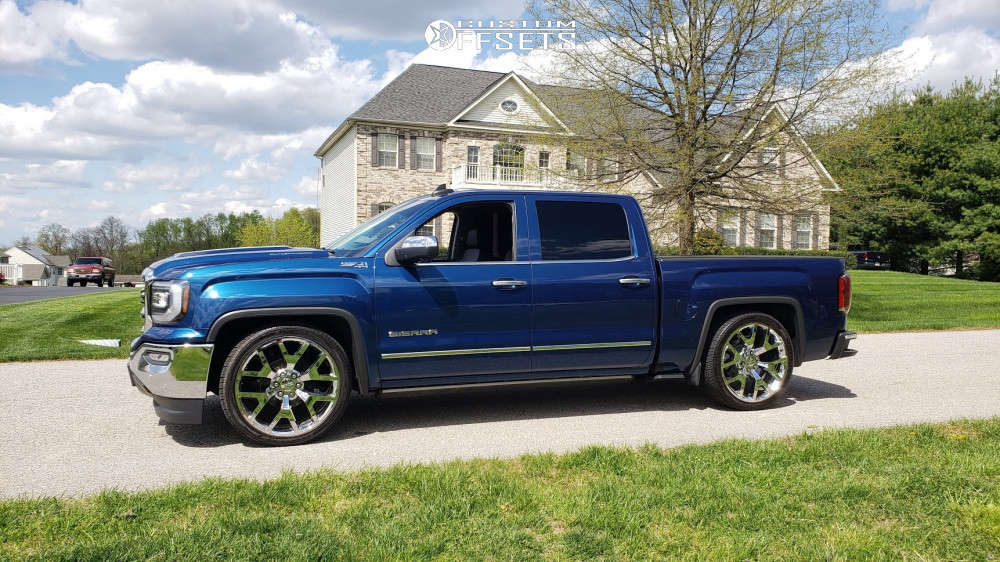 2016 GMC Sierra 1500 with 24x10 31 Wheel Replicas V1176 and 305/35R24 Nexen Roadian Hp and ...