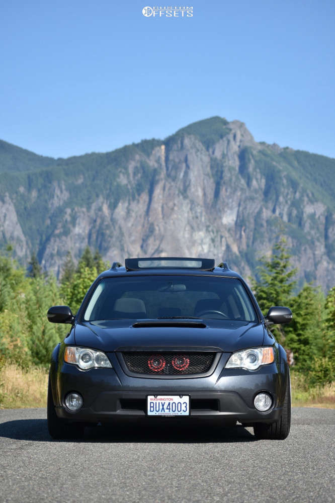 2008 Subaru Outback with 18x9.5 22 ESR Cs8 and 225/45R18 Ironman Imove ...
