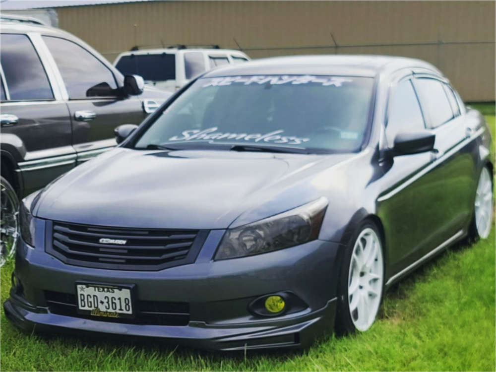 2008 Honda Accord with 19x8.5 35 Work Cr Kai and 235/40R19 Federal Evolution St-1 and Coilovers ...