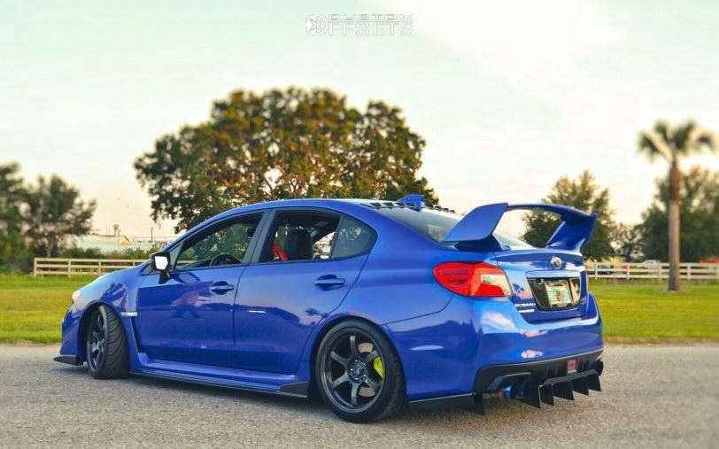 2018 Subaru WRX STI with 18x9.5 38 Rays Engineering 57dr and 255/35R18 ...