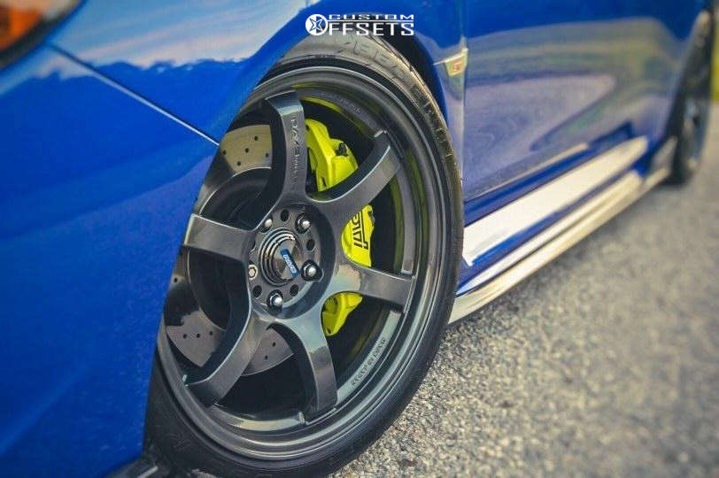 2018 Subaru WRX STI with 18x9.5 38 Rays Engineering 57dr and 255/35R18 ...