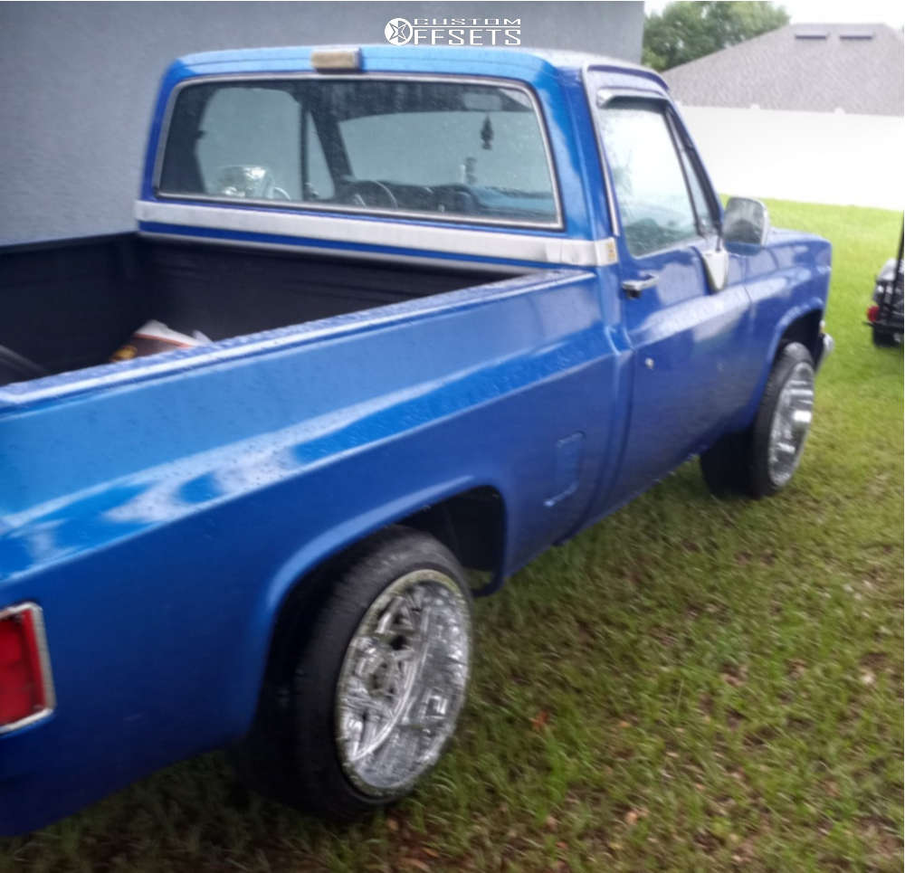 1986 Chevrolet C10 with 20x12 -44 TIS 544C and 275/40R20 Vercelli ...
