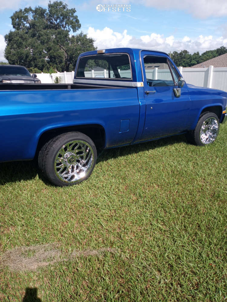 1986 Chevrolet C10 with 20x12 -44 TIS 544C and 275/40R20 Vercelli ...