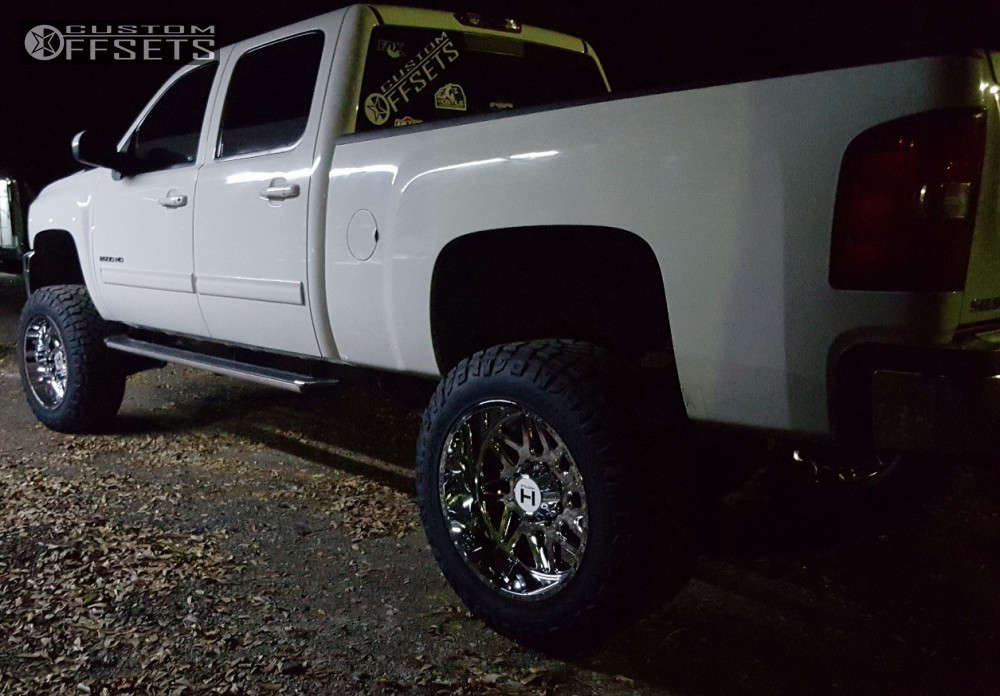 2011 Chevrolet Silverado 2500 HD with 22x12 -44 Hostile Sprocket and 37/12.5R22 Nitto Ridge ...