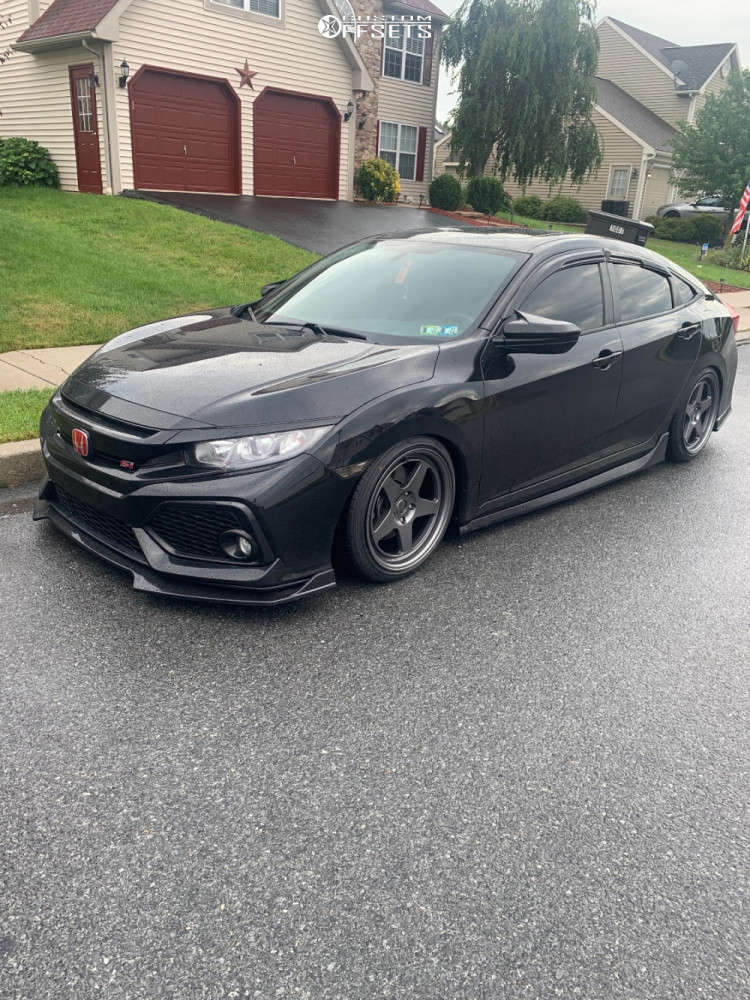 2018 Honda Civic with 18x9 35 Kansei Knp and 225/45R18 Lexani Lx-407rf ...
