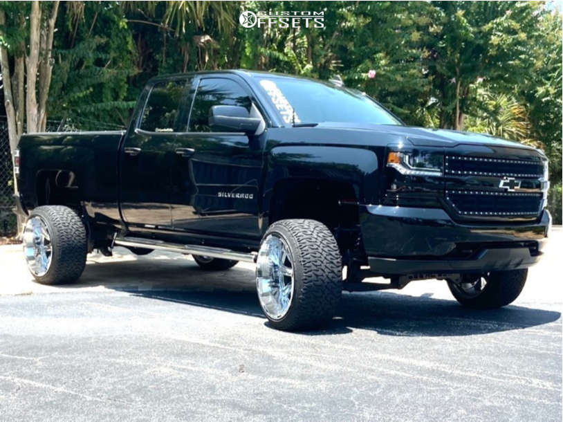 2019 Chevrolet Silverado 1500 LD with 22x14 -76 American Truxx Bomb and 33/12.5R22 Nitto Dune ...