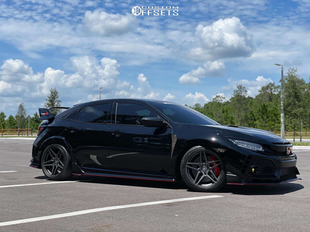 2018 Honda Civic with 18x9.5 35 ESR Rf15 and 265/35R18 Falken Pro G5 ...