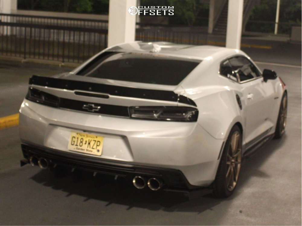 Lowered White Camaro