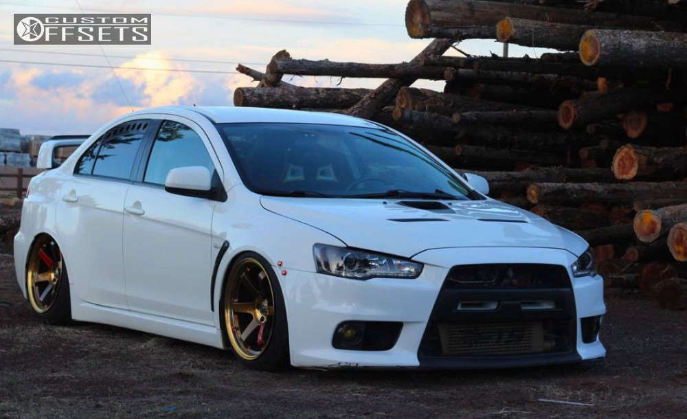 2008 Mitsubishi Lancer with 18x10.5 15 Volk Te37 and 245/40R18 Nankang ...