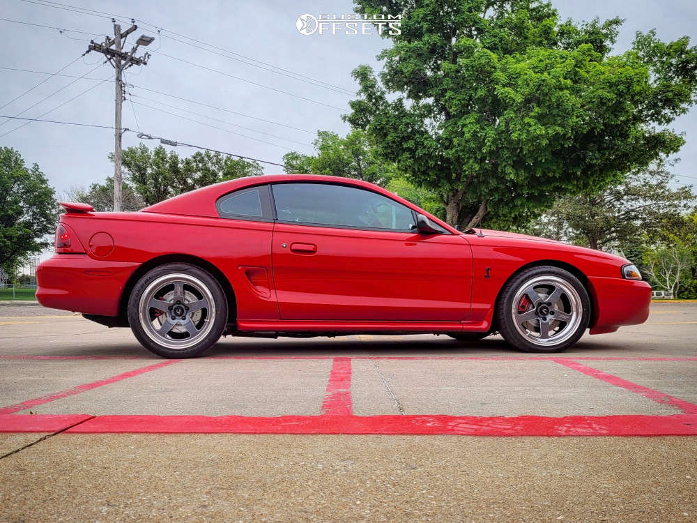 1997 Ford Mustang with 18x9 25 Cosmis Racing Xt-005r and 265/35R18 ...