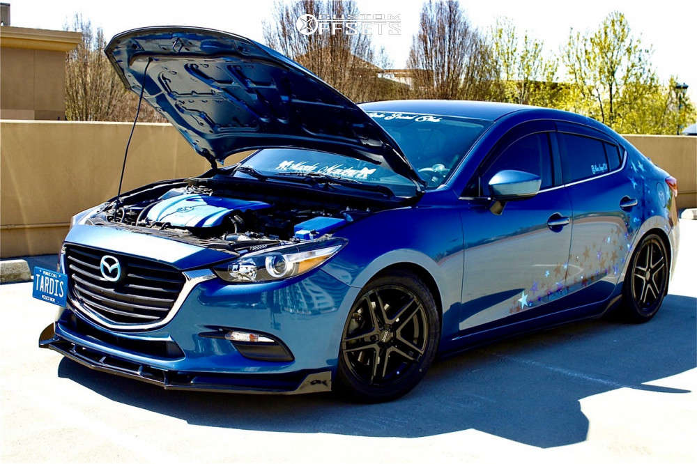 2017 Mazda 3 with 17x7.5 42 American Racing Ar907 and 215/50R17 Falken ...