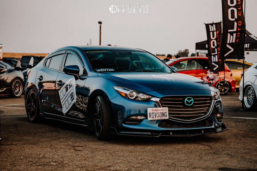 2017 Mazda 3 with 17x7.5 42 American Racing Ar907 and 215/50R17 Falken ...