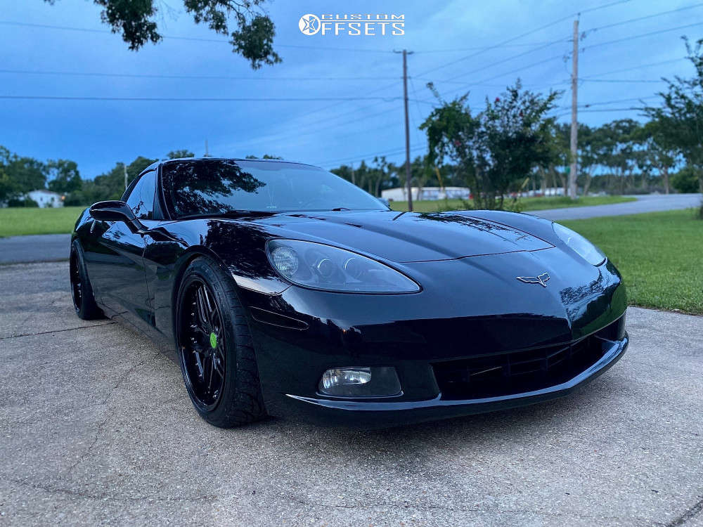 2008 Chevrolet Corvette with 18x9.5 35 ESR Cs15 and 235/45R18 Federal ...
