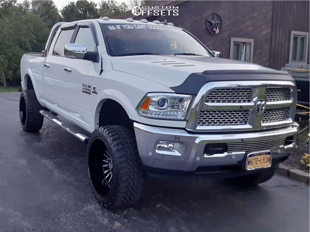 2018 Ram 2500 with 24x12 -51 Vision Riot and 35/12.5R24 Haida Mud Champ ...