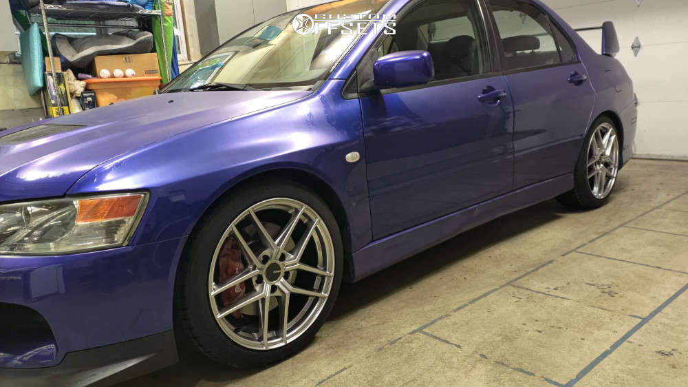 2006 Mitsubishi Lancer with 18x8.5 35 Enkei Ty5 and 235/40R18 ...