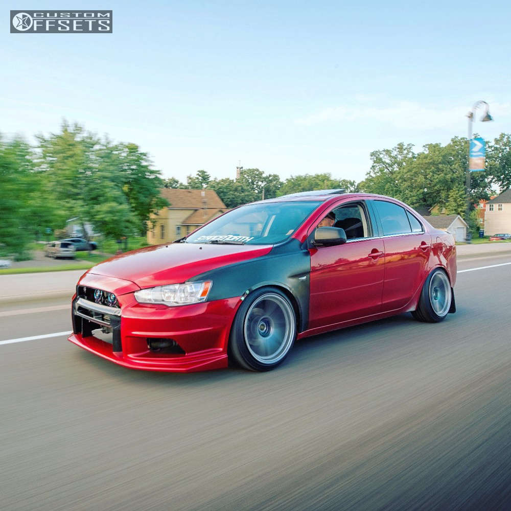 2008 Mitsubishi Lancer with 18x9.5 15 MB Wheels Battle and 225/40R18 ...