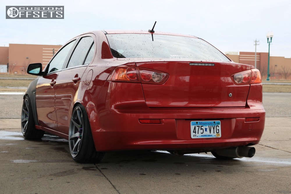 2008 Mitsubishi Lancer with 18x9.5 15 MB Wheels Battle and 225/40R18 ...