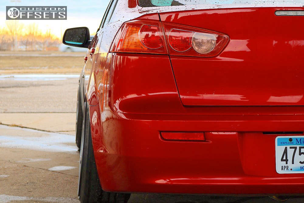 2008 Mitsubishi Lancer with 18x9.5 15 MB Wheels Battle and 225/40R18 ...