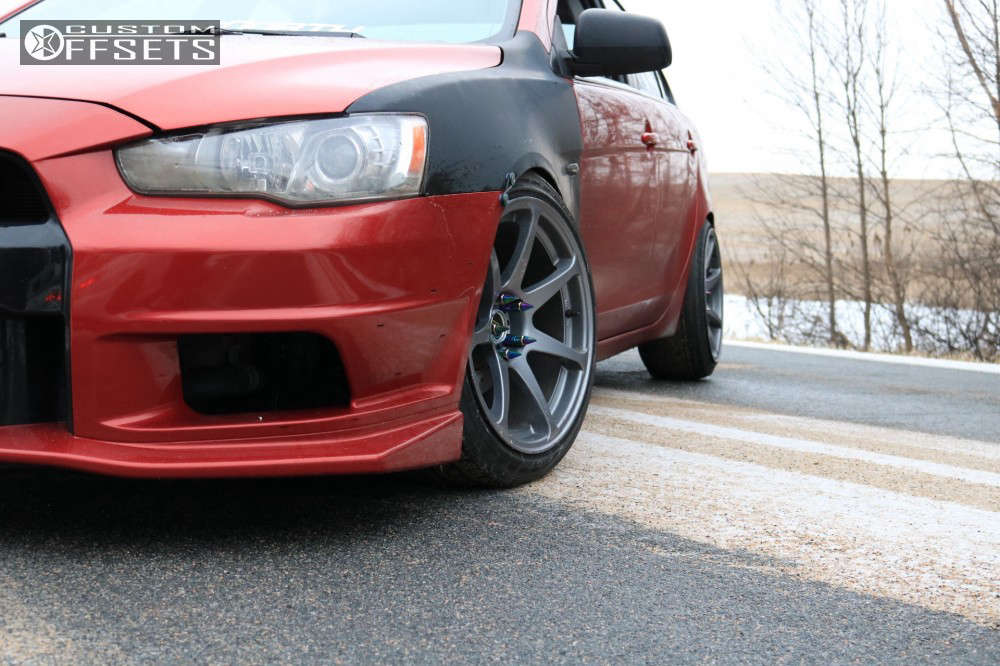 2008 Mitsubishi Lancer with 18x9.5 15 MB Wheels Battle and 225/40R18 ...