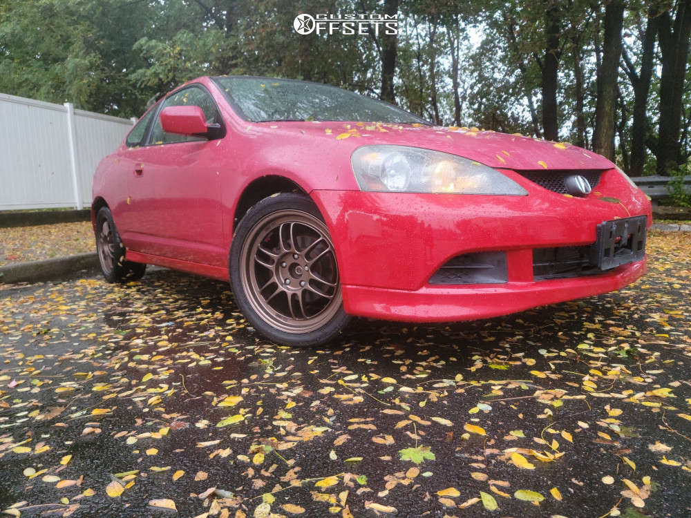2006 Acura RSX with 17x8 35 Enkei Rpf1 and 235/40R17 Yokohama Advan Fleva V701 and Stock ...