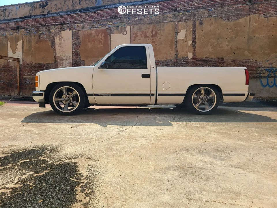 1998 GMC C1500 with 20x8.5 12 Ridler Style 695 and 255/45R20 Vercelli Strada Ii and Lowered 4F ...