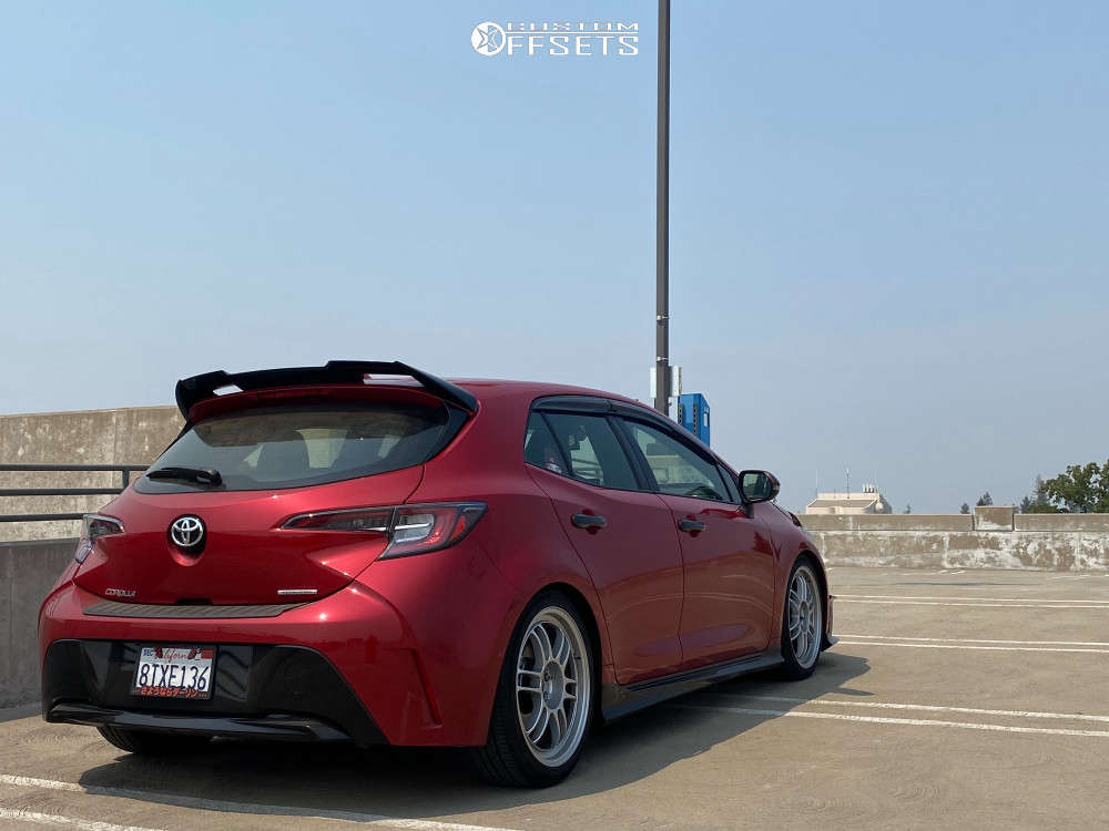 2021 Toyota Corolla with 18x8 45 Enkei Rpf1 and 225/40R18 Hankook ...