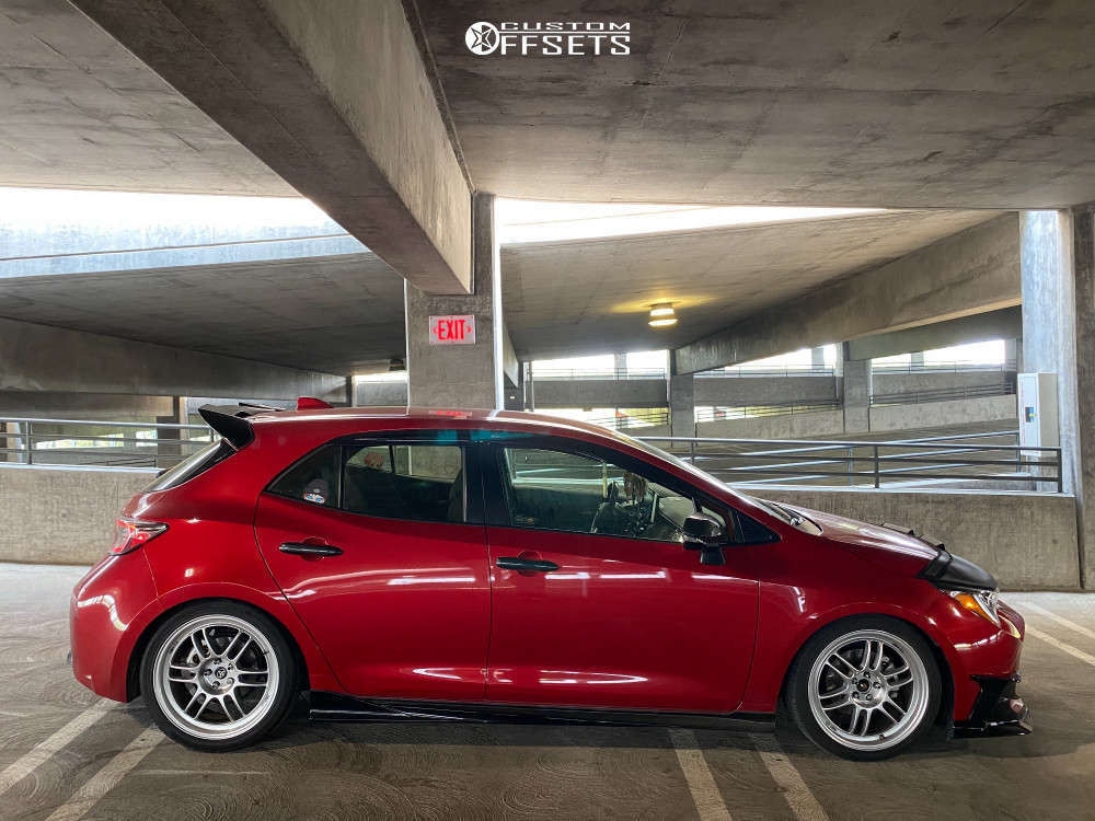 2021 Toyota Corolla with 18x8 45 Enkei Rpf1 and 225/40R18 Hankook ...