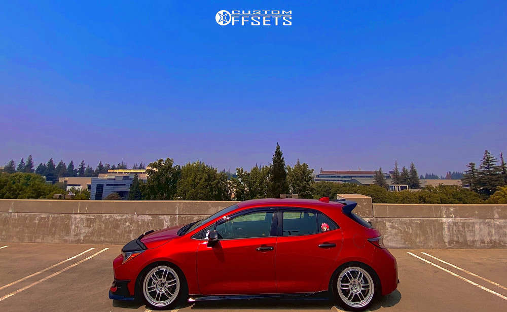 2021 Toyota Corolla with 18x8 45 Enkei Rpf1 and 225/40R18 Hankook ...