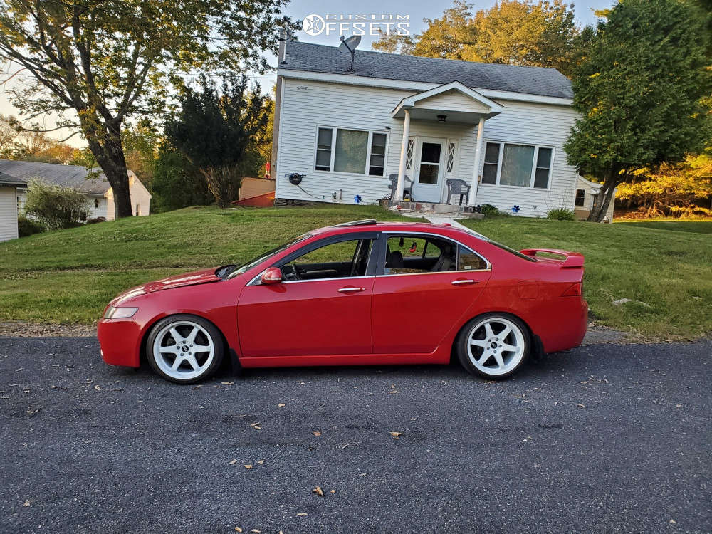 2005 Acura TSX with 18x9.5 22 ESR Sr07 and 235/45R18 Goodyear Eagle F1 ...