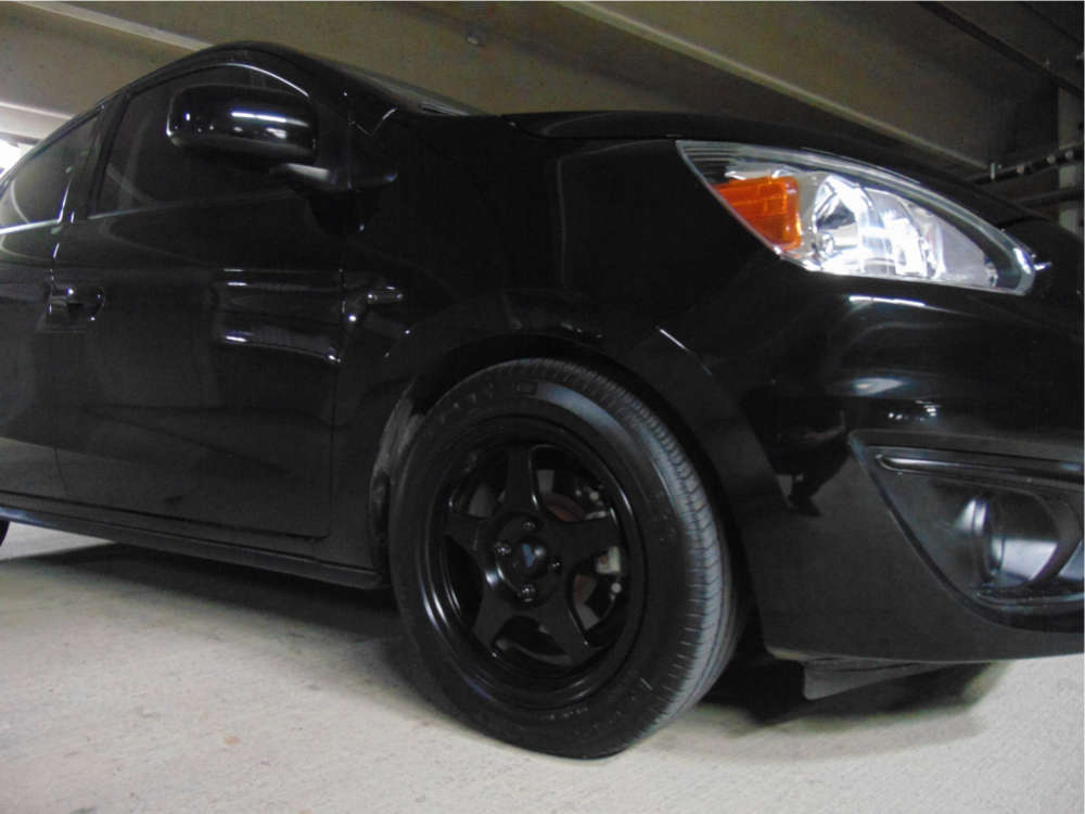 2020 Mitsubishi Mirage with 15x6.5 35 AVID1 AV8 and 195/50R15 Tatko Geo ...