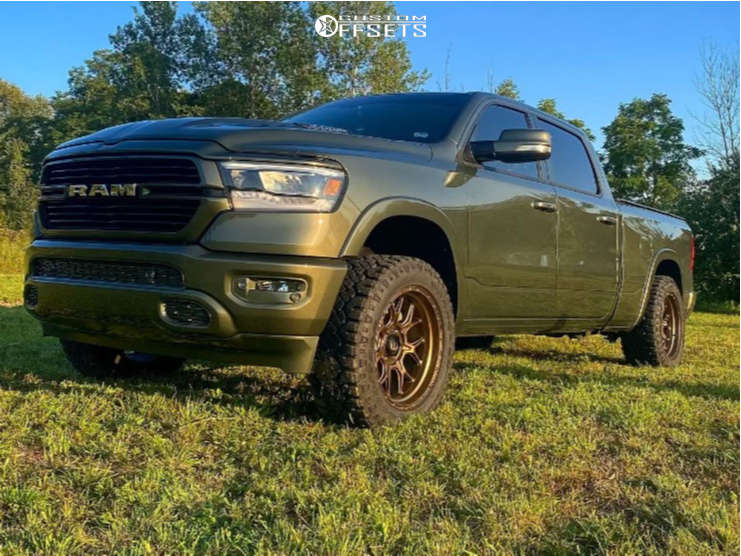 2020 Ram 1500 with 20x10 -18 Fuel Tech and 33/12.5R20 Goodyear Wrangler ...