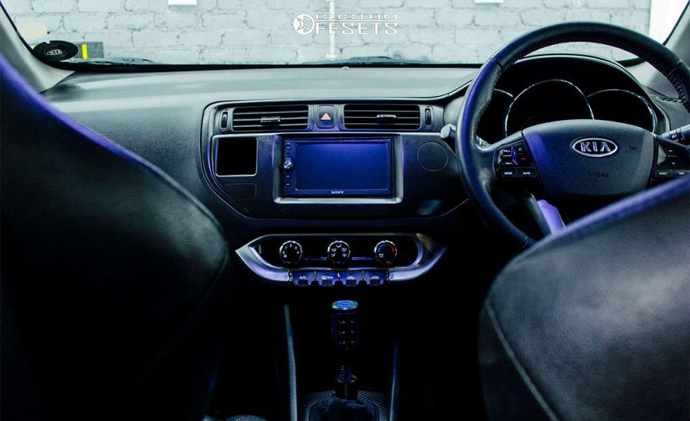 2012 Kia Rio with 17x7.5 35 Work Vs Xx and 215/45R17 Yokohama Advan ...