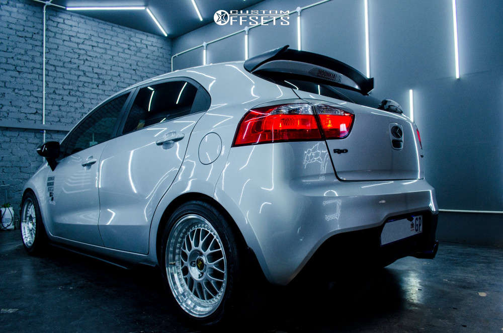 2012 Kia Rio with 17x7.5 35 Work Vs Xx and 215/45R17 Yokohama Advan ...