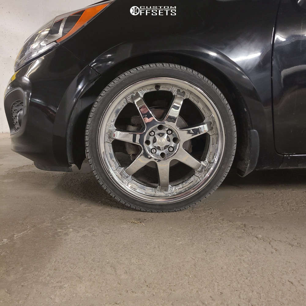 2013 Kia Rio with 18x7 38 Focal F-7 and 215/35R18 Goodride SA-07 and ...