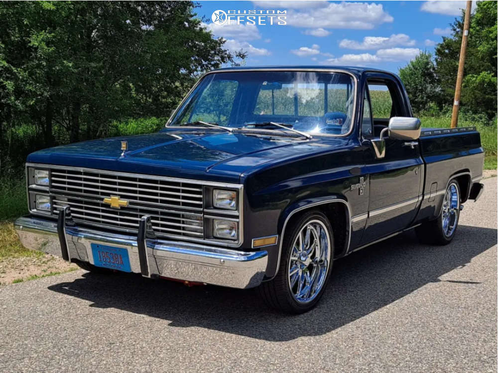 1984 Chevrolet C10 with 20x8 1 US Mags Rambler and 245/40R20 Lexani Lx-twenty and Lowered 4F ...