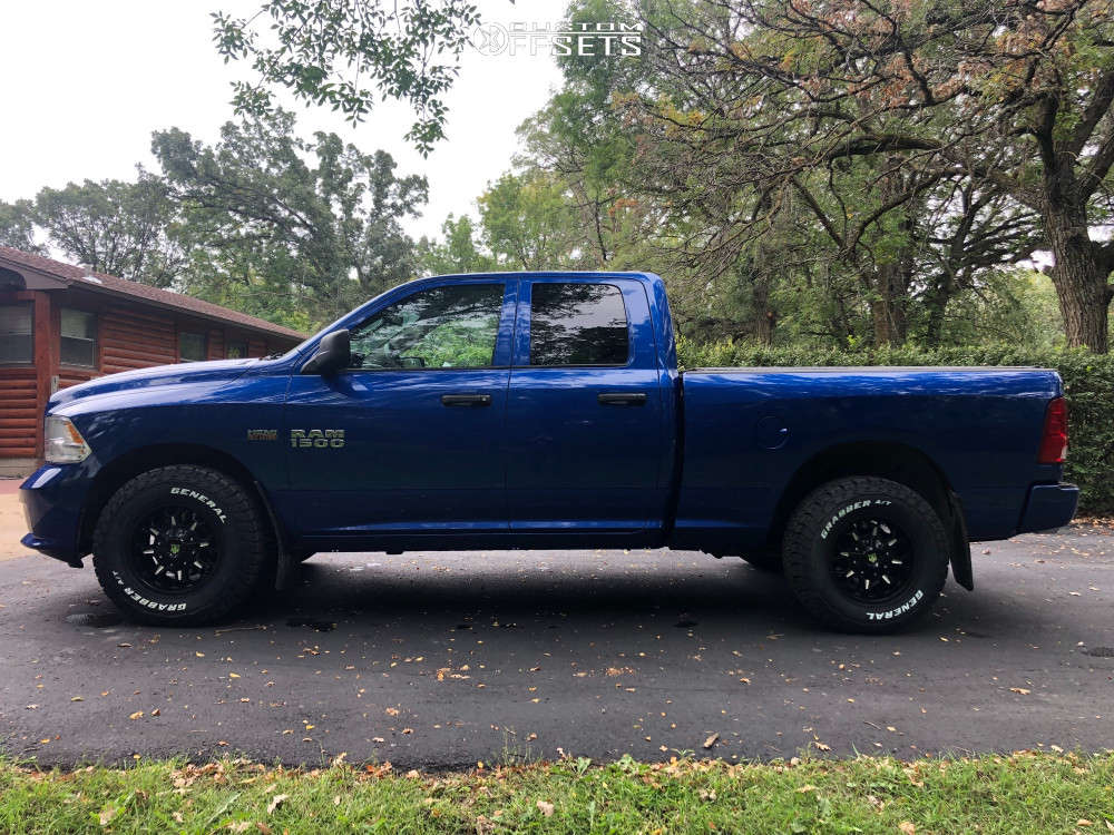 2016 Ram 1500 with 17x9 -12 Mayhem Combat and 285/70R17 General Grabber ...