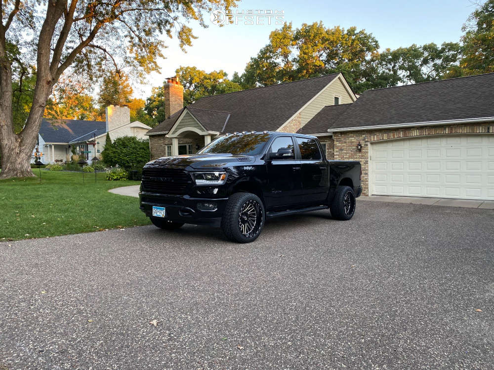 2019 Ram 1500 with 22x12 -44 TIS 553BM and 33/12.5R22 Radar Renegade A ...