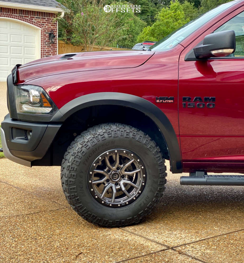 2017 Ram 1500 with 17x9 1 Fuel Rebel 5 and 305/70R17 Mickey Thompson ...