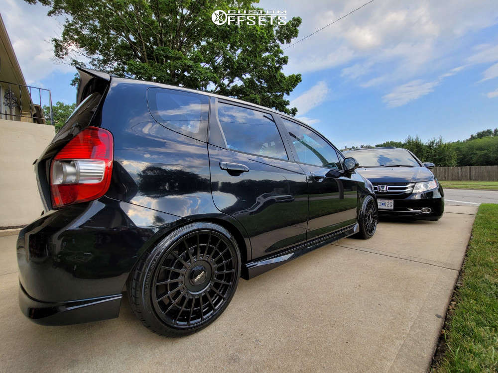 2007 Honda Fit with 17x8 40 Rotiform Las-r and 205/40R17 Milestar Ms932 ...