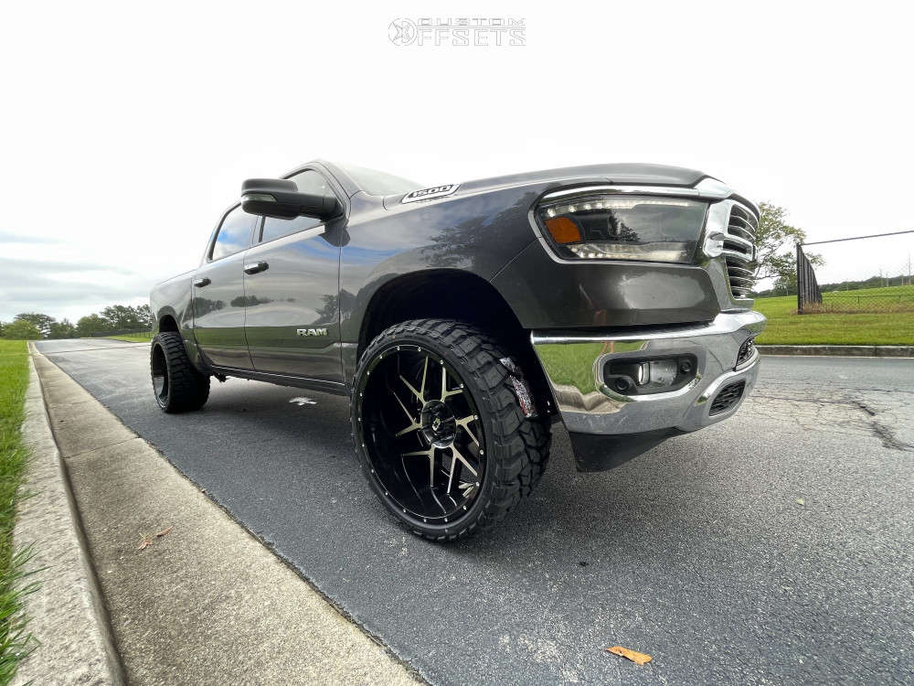 2020 Ram 1500 with 24x12 -57 Vision Sliver and 33/12.5R24 Landspider ...