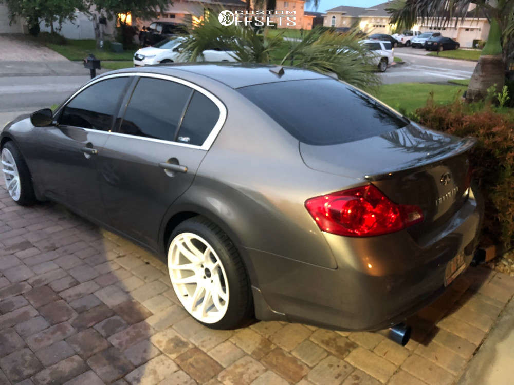 2010 INFINITI G37 with 19x10.5 22 ESR Cs8 and 255/35R19 Continental ...