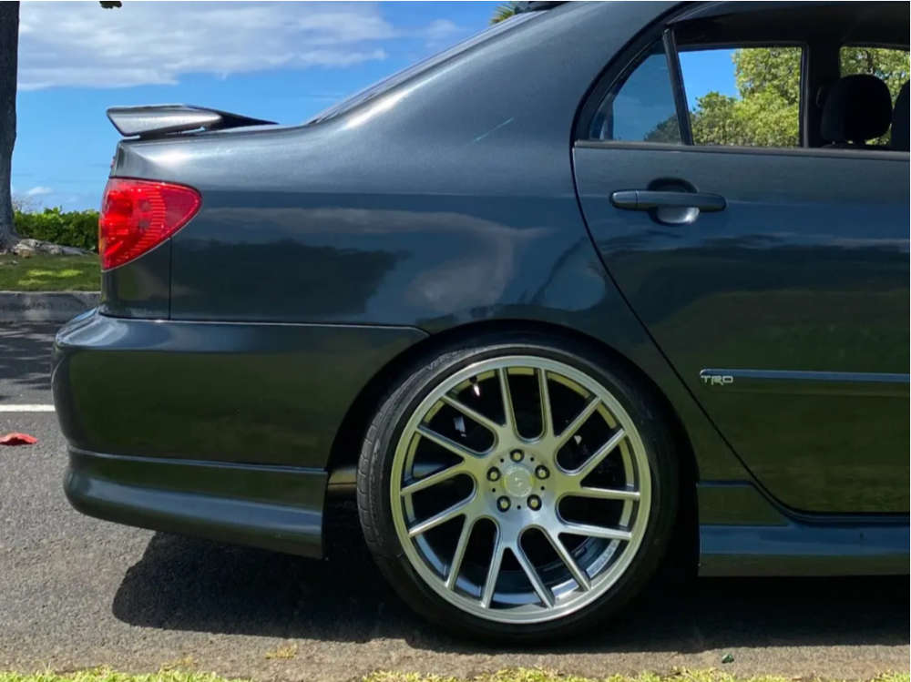 2004 Toyota Corolla with 18x9.5 35 Anovia Elder and 225/45R18 Vercelli ...