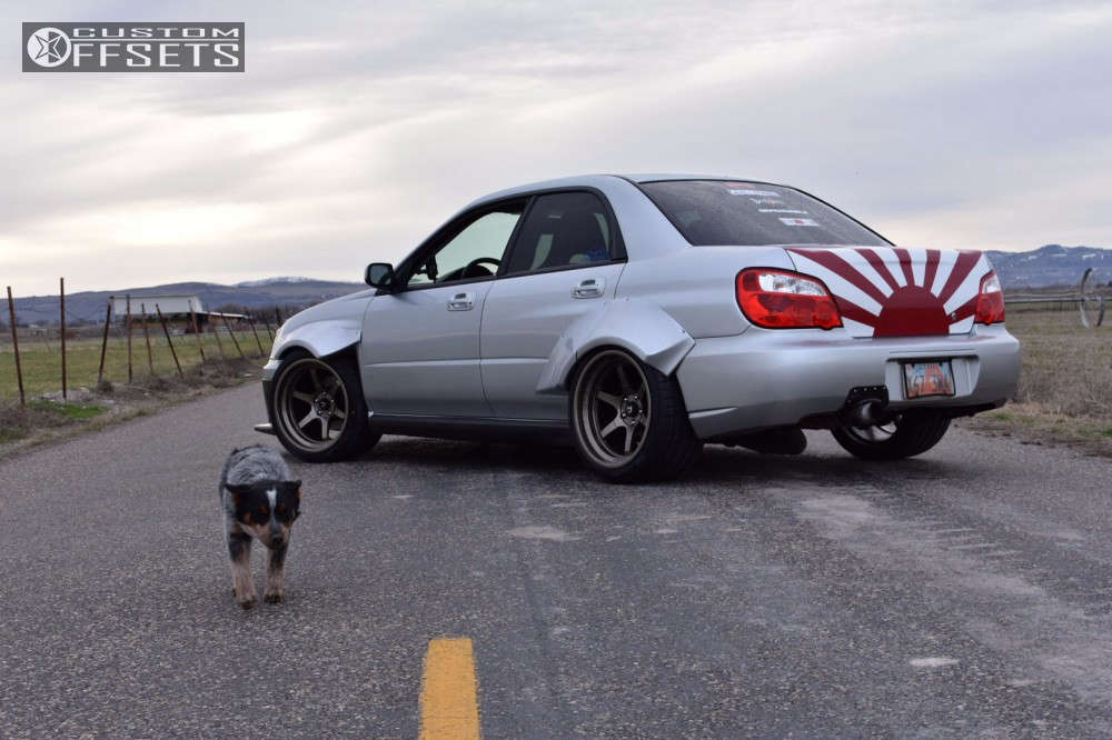 2004 Subaru Impreza with 18x11 8 Cosmis Racing XT-006R and 295/30R18 ...
