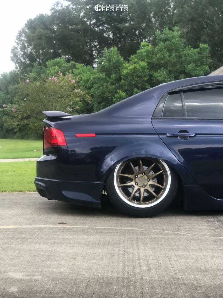 2006 Acura TL with 18x9.5 22 Aodhan Ds02 and 225/45R18 Zeetex and Air ...