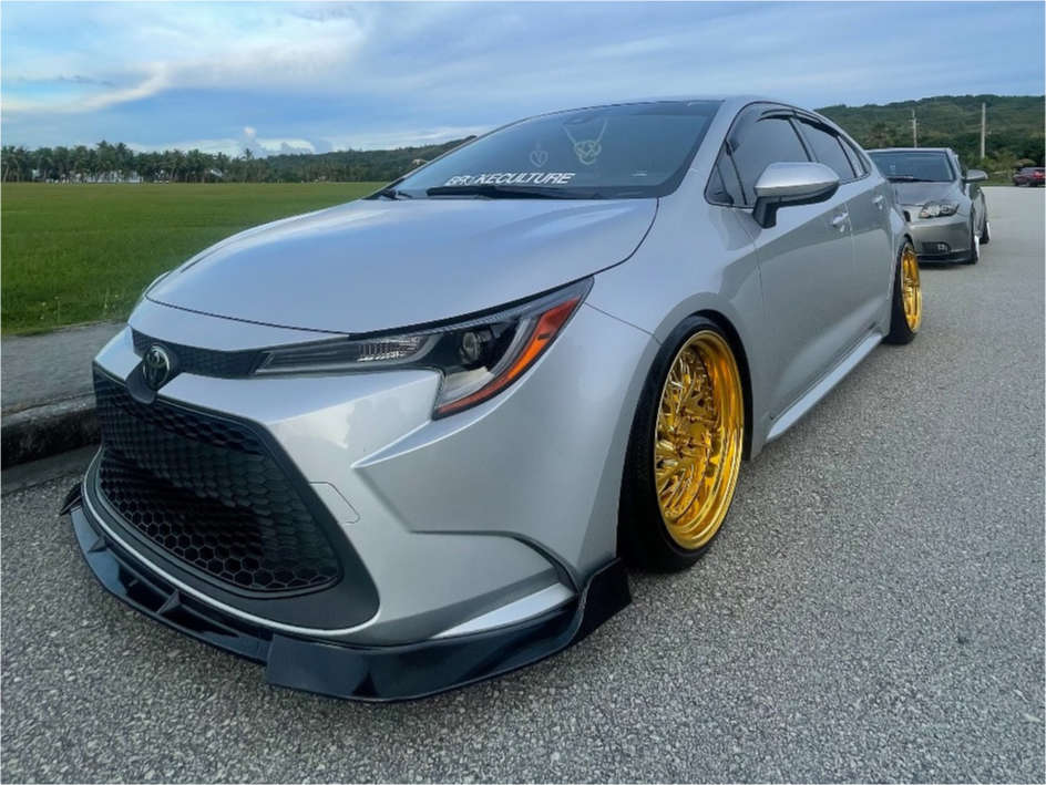 2020 Toyota Corolla with 18x9.5 35 Aodhan Ds03 and 225/35R18 Nankang Ns ...