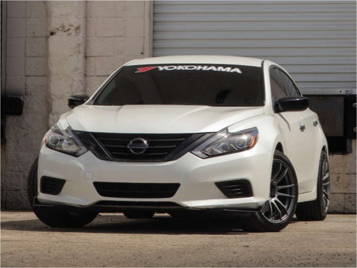 2016 Nissan Altima with 18x9.5 38 AVID1 AV20 and 255/40R18 Yokohama ...
