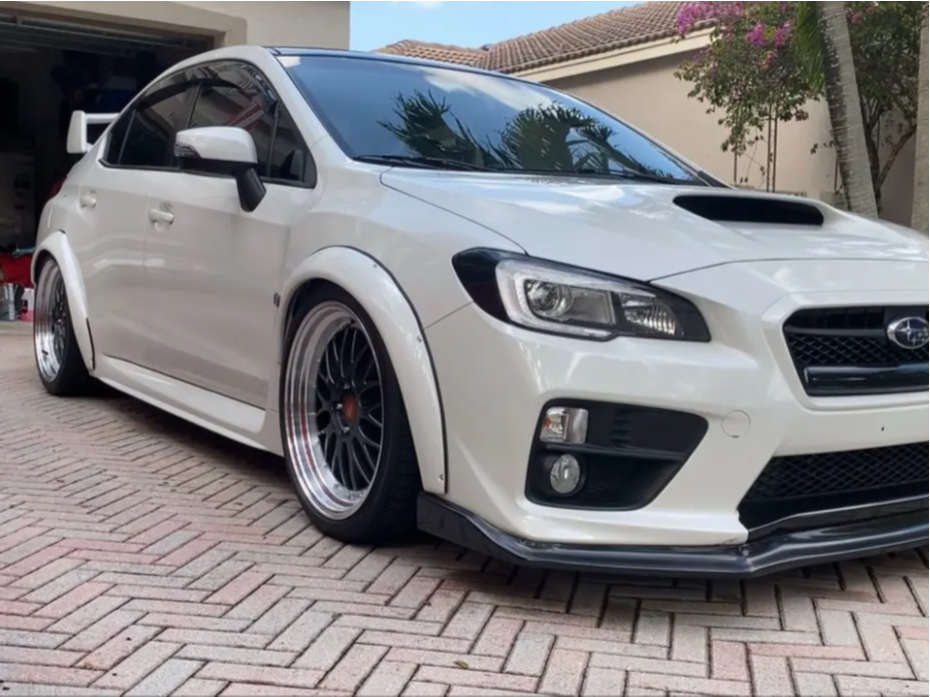 2015 Subaru WRX STI with 19x8.5 30 ESR Sr05 and 245/35R19 Sumitomo Htr ...